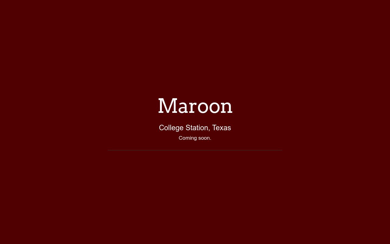 Coming Soon - Maroon.com
